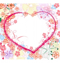 Love handmade art lettering on red grunge heart Vector Image