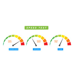 Speed test internet measure speedometer icon fast Vector Image