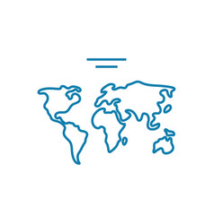 World map linear icon concept world map line Vector Image