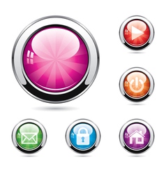 Button web color glossy Royalty Free Vector Image