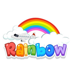 Font design for word rainbow with rainbow in the Vector Image