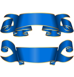Blue round frame with ribbon Royalty Free Vector Image