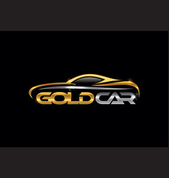 Golden car logo sign Royalty Free Vector Image