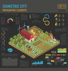Flat 3d isometric school and city map constructor Vector Image