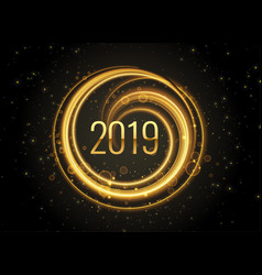 Circle golden light tracing effect Royalty Free Vector Image