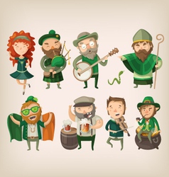 Set irish characters Royalty Free Vector Image
