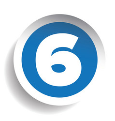 Waving happy number 6 Royalty Free Vector Image