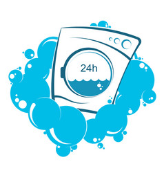 White shirt washing in water with soap bubble Vector Image