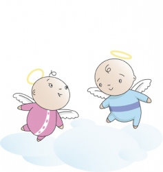 Cartoon angels collection set Royalty Free Vector Image