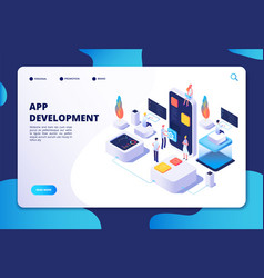 Front end development isometric interface Vector Image