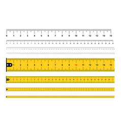 Parts of ruler scale inch divided into fractions Vector Image
