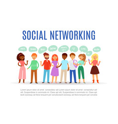 Thin line social networking poster banner Vector Image