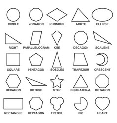 Basic geometric shapes icon set Royalty Free Vector Image