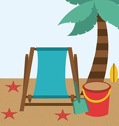 Bucket and shovel pineapple tropical summer Vector Image