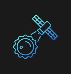 Sun observation process gradient icon for dark Vector Image