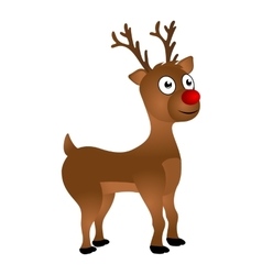 Cheerful cartoon reindeer on a blue background Vector Image