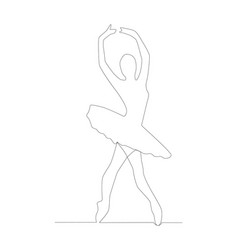 Ballet dancer continuous one line art drawing Vector Image