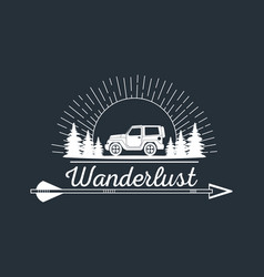 Wanderlust adventure logo Royalty Free Vector Image