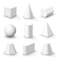 Set basic 3d shapes Royalty Free Vector Image - VectorStock