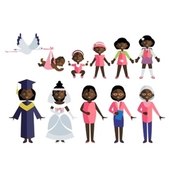 Cartoon of growing girls Royalty Free Vector Image