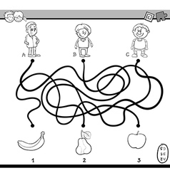 Maze path activity for kids Royalty Free Vector Image