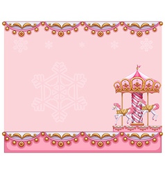 A stationery template with a merry-go-round ride Vector Image
