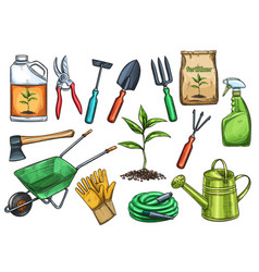 Cartoon tools icons set Royalty Free Vector Image