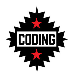 Coding stamp on white Royalty Free Vector Image