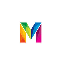 M colorful letter logo icon design Royalty Free Vector Image