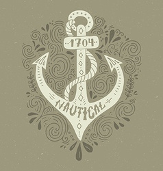 Hand drawn nautical lettering Royalty Free Vector Image