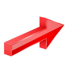 Red arrow 3d shiny icon Royalty Free Vector Image