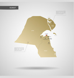 Cartoon kuwait map icon in comic style Royalty Free Vector