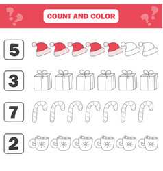 Mathematics worksheet for kids count and color Vector Image