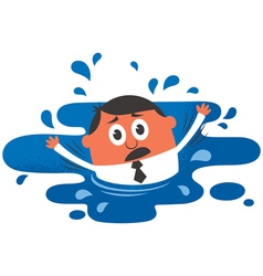 Boy drowning under the water Royalty Free Vector Image