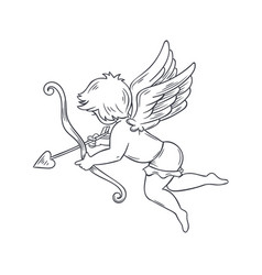 Cupid outline Royalty Free Vector Image - VectorStock