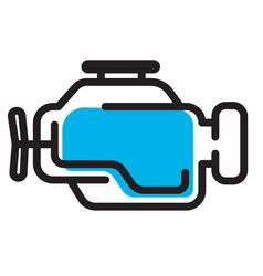 Symbol internal combustion engine simple thin Vector Image