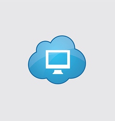 Blue cloud pc icon Royalty Free Vector Image - VectorStock
