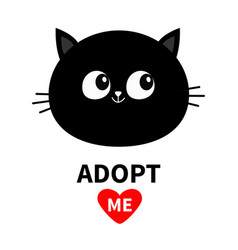 Adopt me dont buy black cat face silhouette pink Vector Image