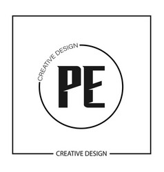 Initial letter pe logo template design Royalty Free Vector