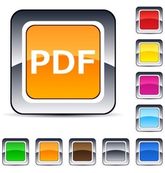 Square file labels icon set Royalty Free Vector Image