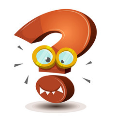Red monster with question marks Royalty Free Vector Image