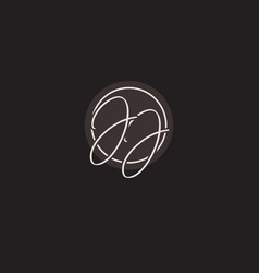 Letters rb simple circle linked line logo Vector Image