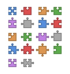 Four color piece jigsaw puzzle four section Vector Image