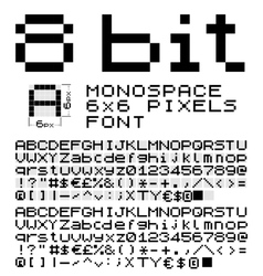 Pixel video game font retro 8-bit letters and Vector Image