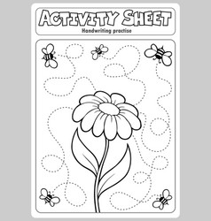 Activity sheet handwriting practise 9 Royalty Free Vector