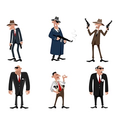 Small set of mobsters Royalty Free Vector Image