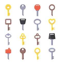 Flat of different type of keys Royalty Free Vector Image