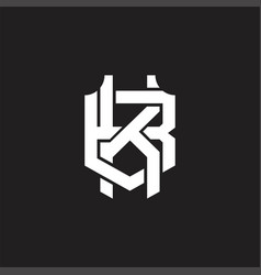 Kb logo monogram letter with shield shape design Vector Image