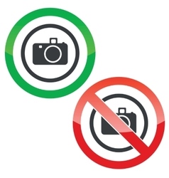 Camera permission signs Royalty Free Vector Image