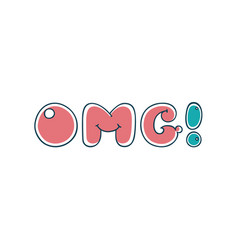 Cartoon bubble letters quote and phrase omg Vector Image